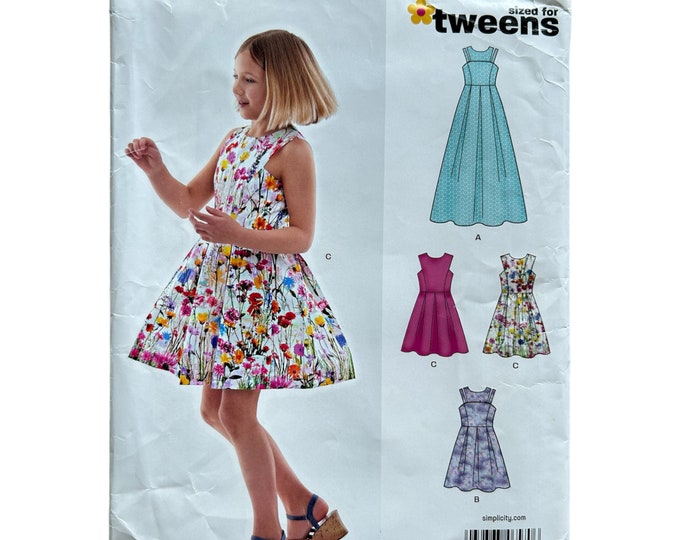 Girl’s Tween Dress Sewing Pattern, New Look 6570, Girls Sizes 8 10 12 ...