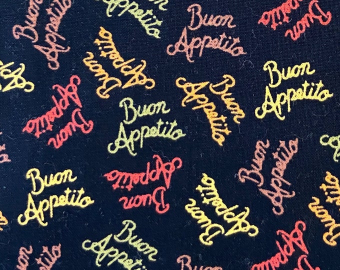 Buon Appetito Fabric, Italian Cooking Fabric, 100% Cotton Quilting ...