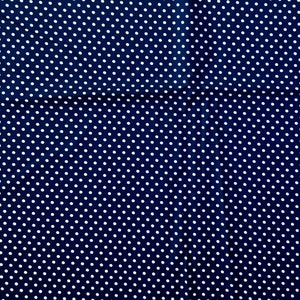 Polka Dot Fabric White Dots on Navy Blue, Fabric by the Half Yard ...