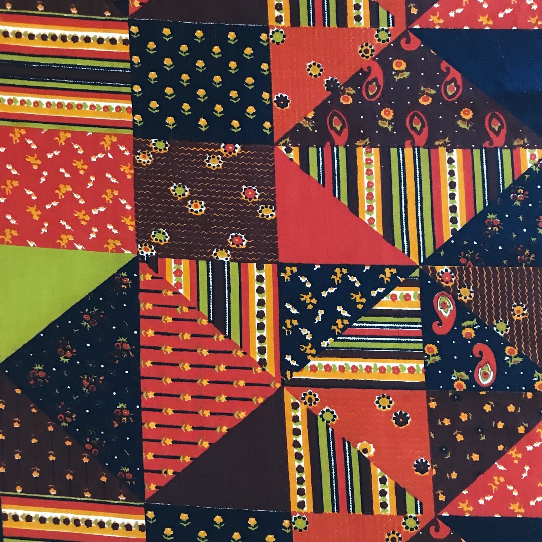 Fall Patchwork Cotton Quilting Fabric by the 1/2 Yard, Autumn Floral ...