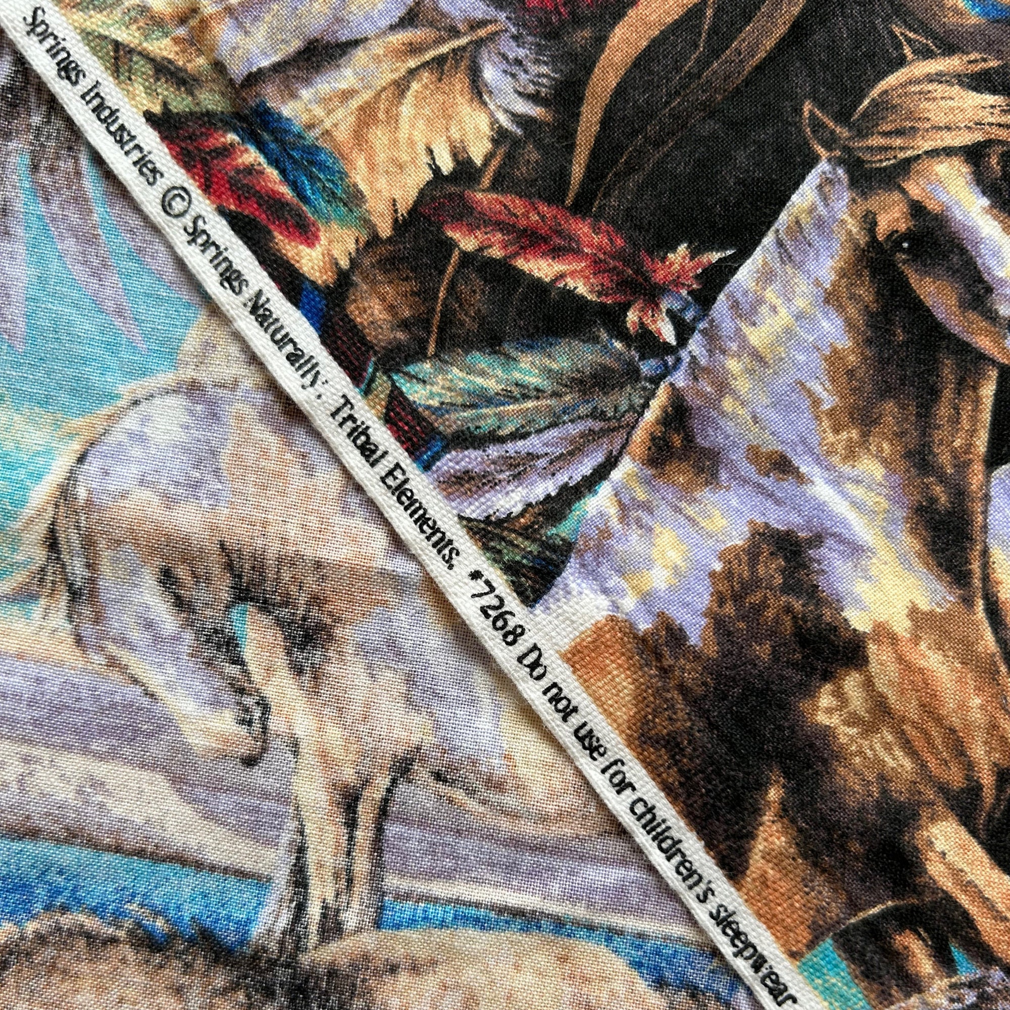 Native American Indian Fabric, Southwestern Navajo Desert Landscape ...