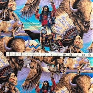 Native American Indian Fabric, Southwestern Navajo Desert Landscape ...