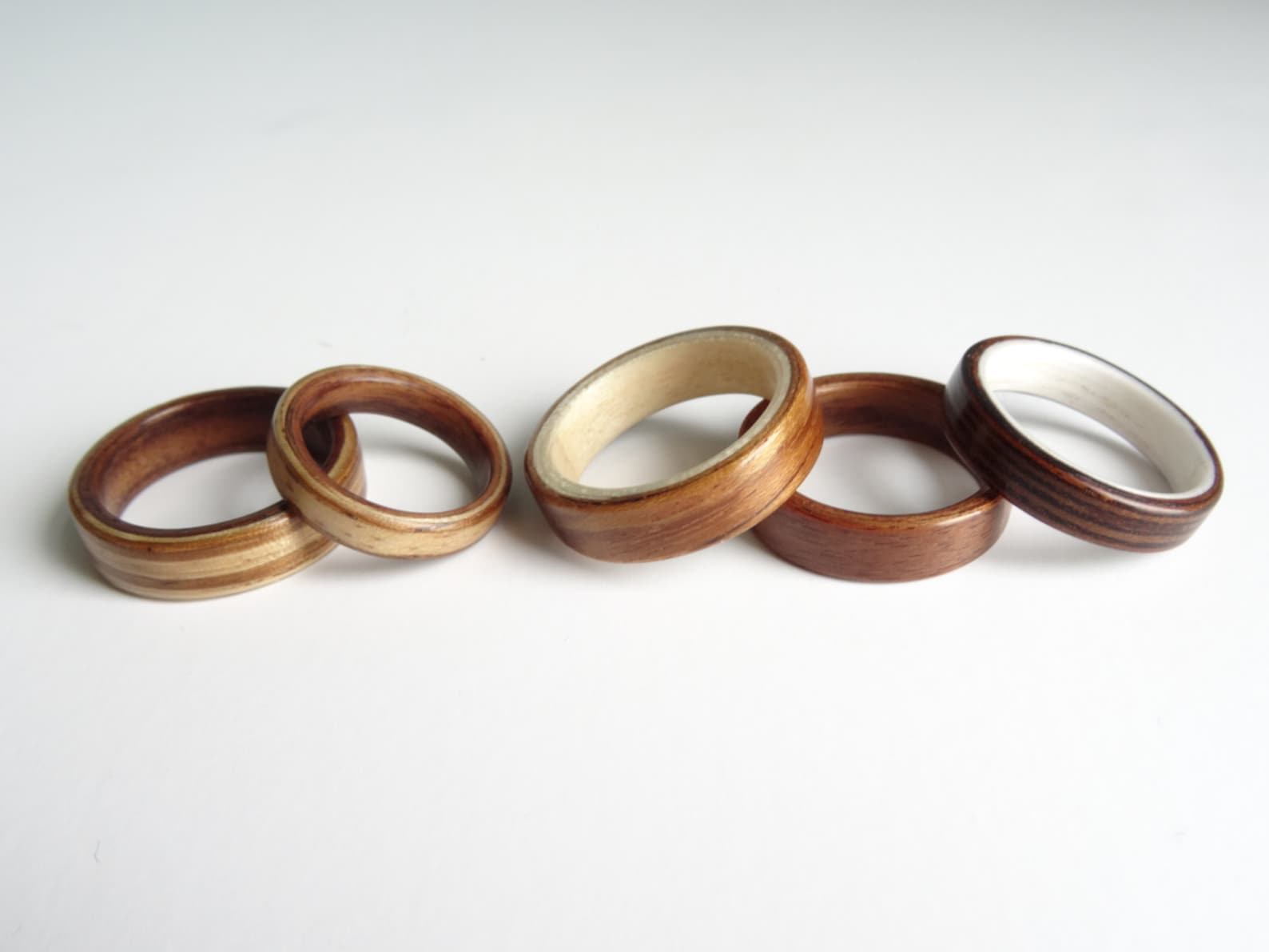 Wood Ring Tropical Olive and Sycamore Two Tone Bent Wood - Etsy UK