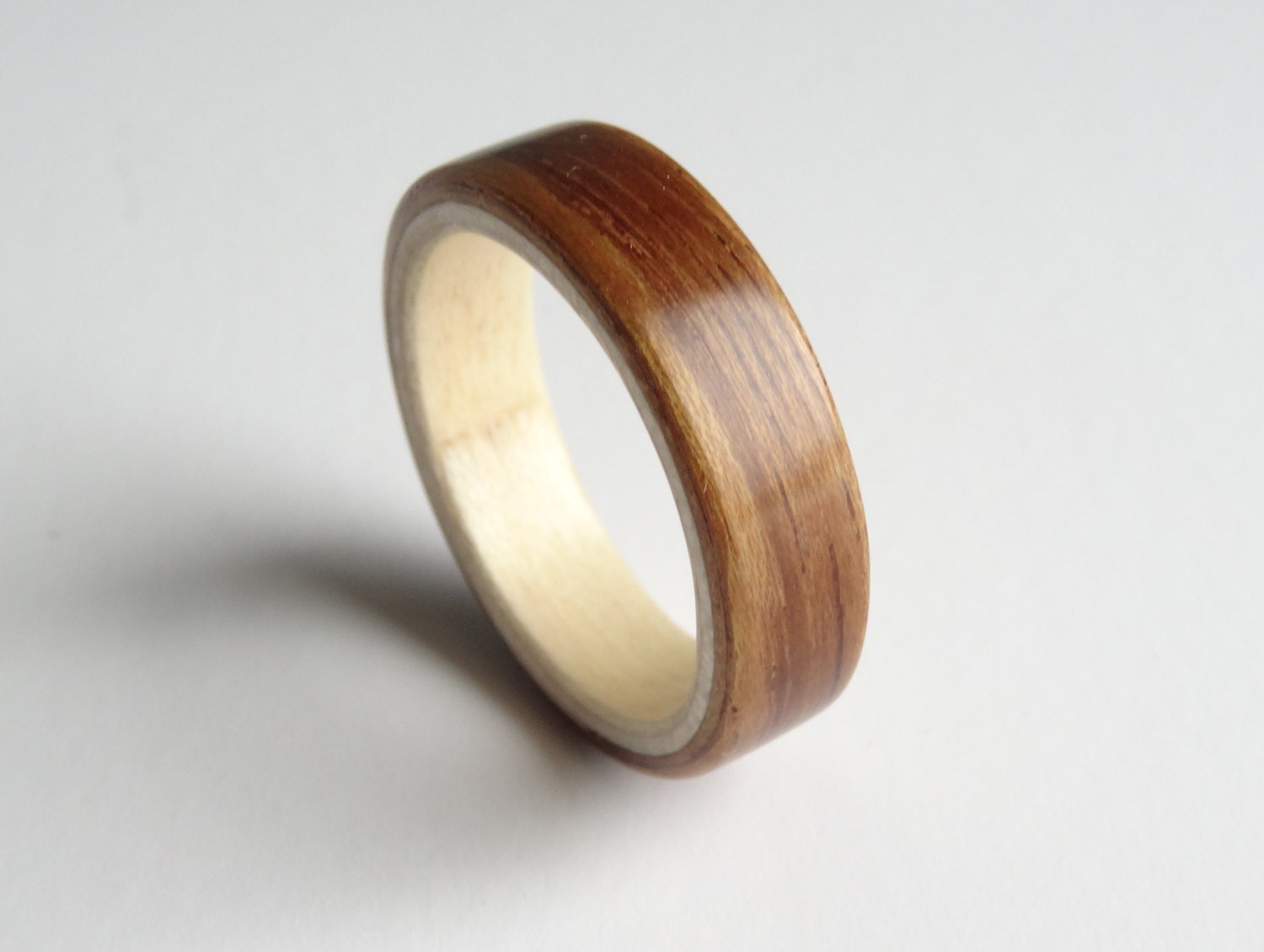 Wood Ring Tropical Olive and Sycamore Two Tone Bent Wood - Etsy UK