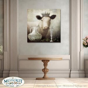 French Country Cow With Crown Wall Art Print Regency Formal Dining Room ...