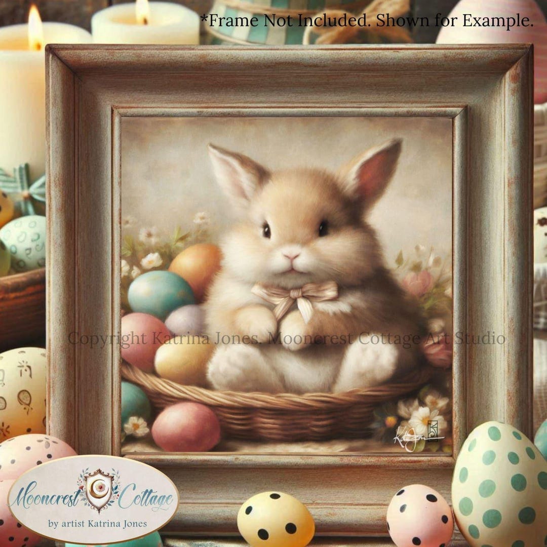 Easter Bunny Art Print - Cute Easter Rabbit Animal Art - Fun Animal Art ...