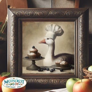 Goose Art, Cute Goose Kitchen Art Print - Artist Signed - Etsy