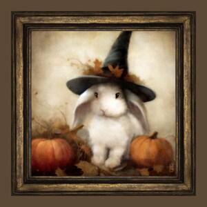 Fun Fall Art Print of A Cute Farm Rabbit Painting - Etsy