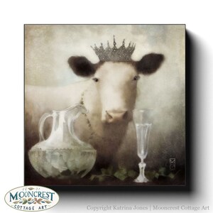 French Country Cow With Crown Wall Art Print Regency Formal Dining Room ...