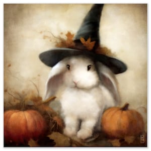 Fun Fall Art Print of A Cute Farm Rabbit Painting - Etsy