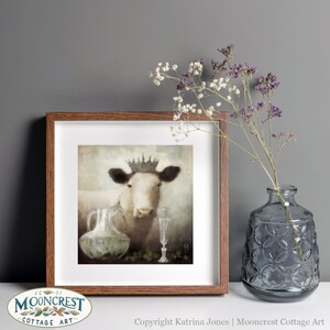 French Country Cow With Crown Wall Art Print Regency Formal Dining Room ...