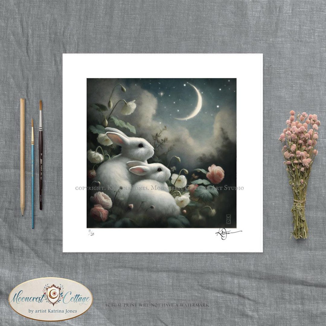 Cottage Rabbits Art Fine Art Print Giclee Limited Signed Collector ...