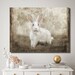 White Bunny Rabbit Art Print French Country Farm Vintage Wall Decor ...