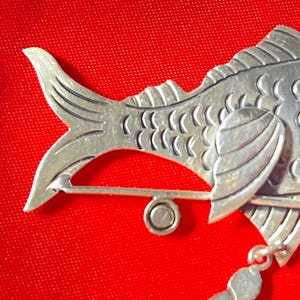 Vintage Sterling 925 Silver Fish Pin Brooch Fishing Made in Mexico ...