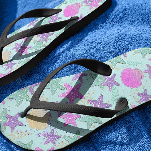 Seashell Flip Flops - Etsy