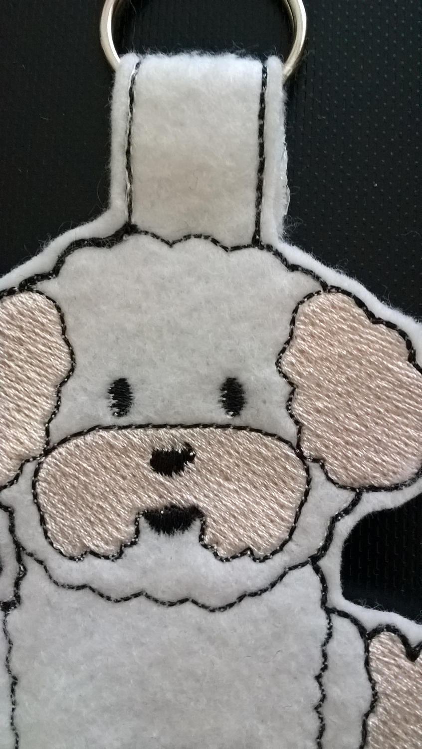 Embroidered Bichon Frise Keyring, Bichon Frise Keychain, Bichon Frise ...