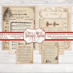 Christmas Music Paper Sheets DIGITAL VOL 2 6 Unique Designs, 3 Sizes - Etsy