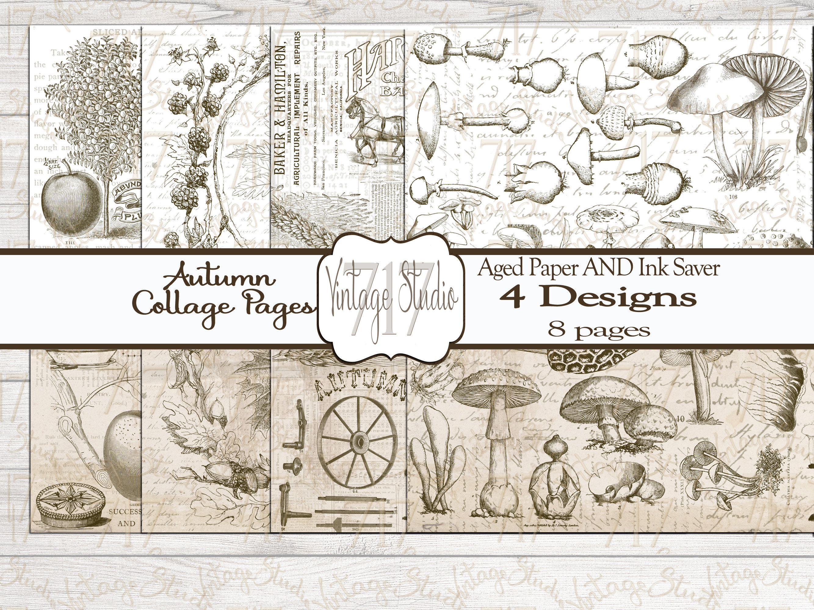 Autumn Collage Paper Pack DIGITAL Print at Home - Etsy