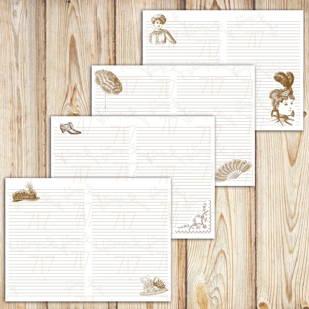 Digital Printable Lined Journal Paper (letter Size) With Victorian ...