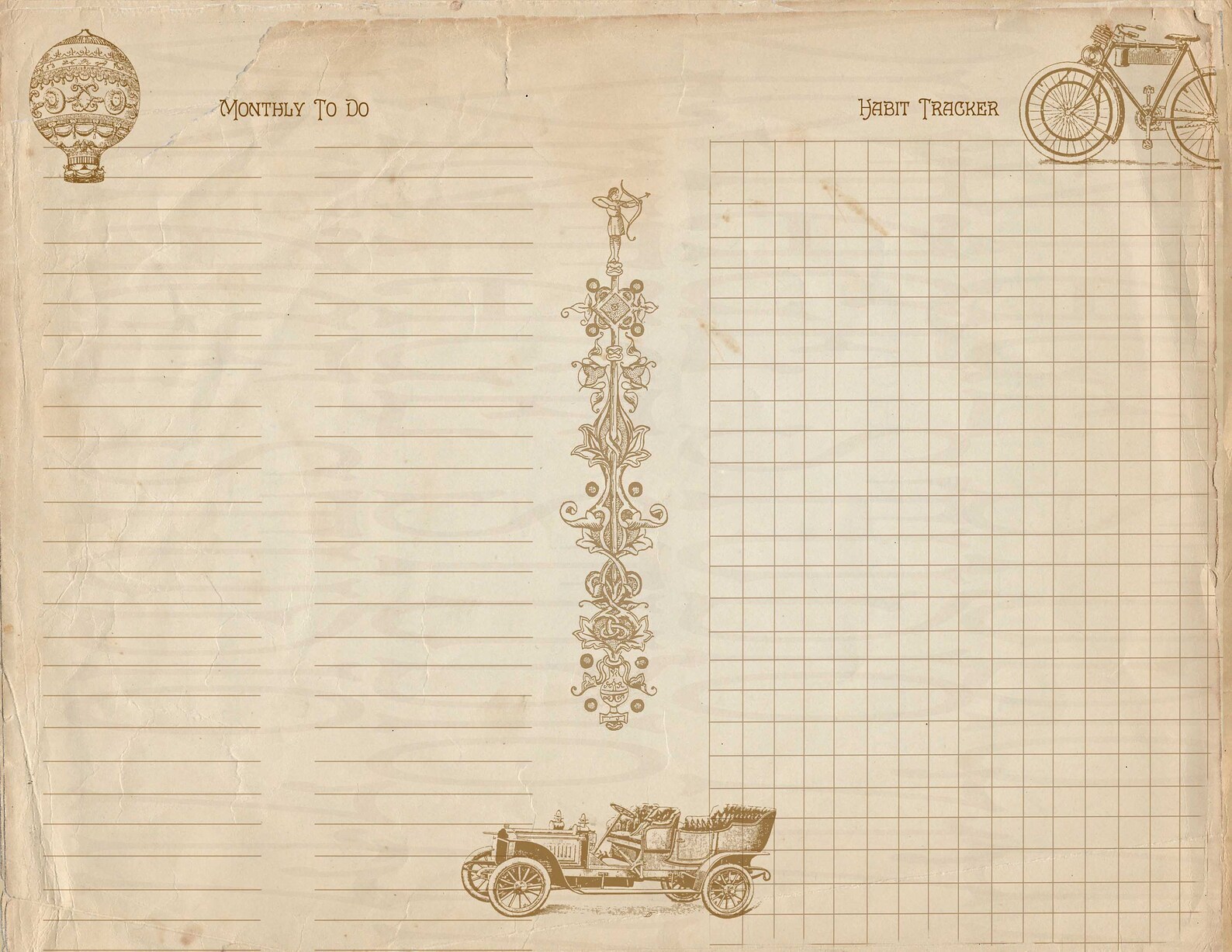 Digital Vintage Planner Printable, Steampunk Style, Victorian Images ...