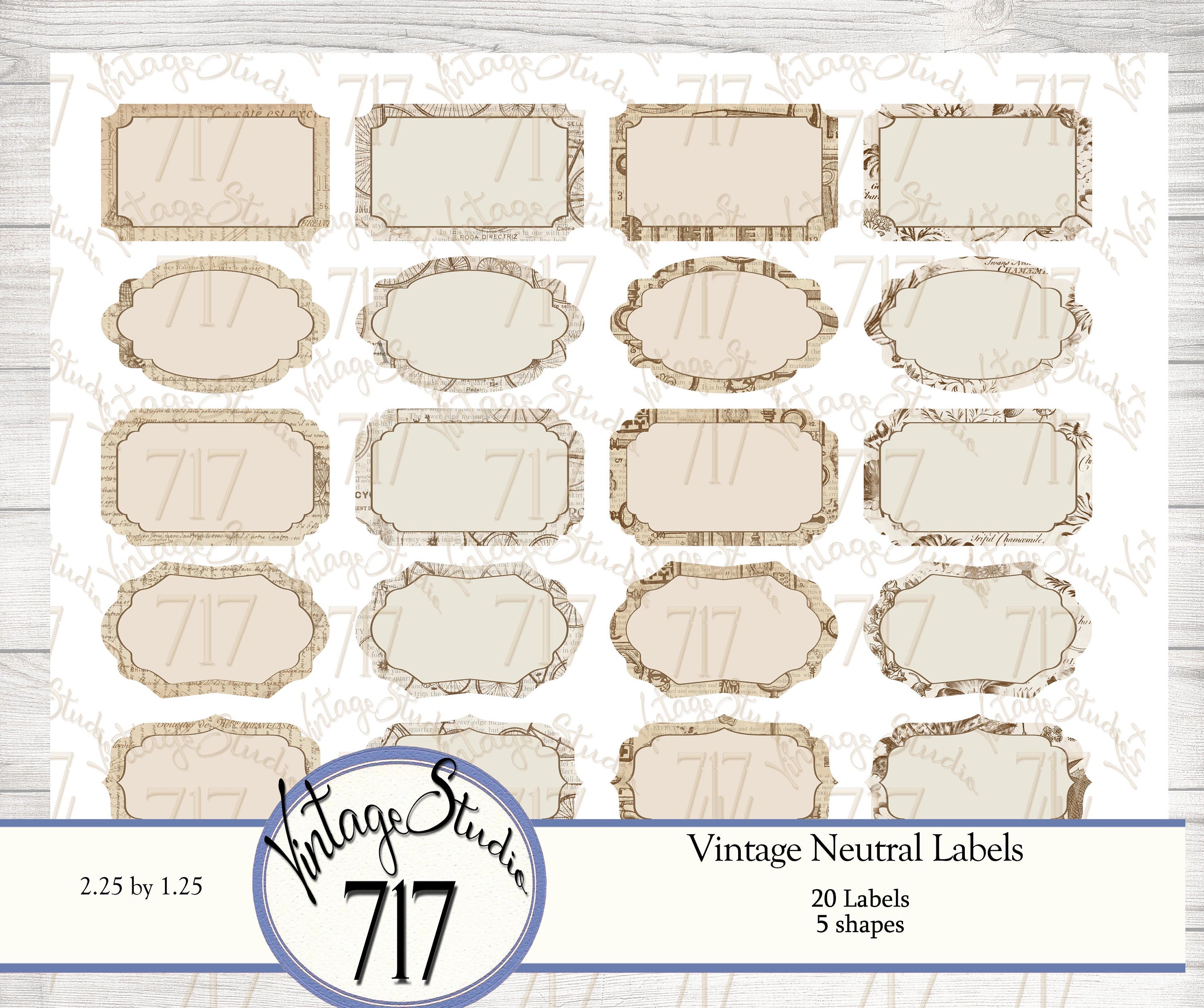 Buy Vintage Neutral Labels Blank DIGITAL Printable Kit Online in India ...