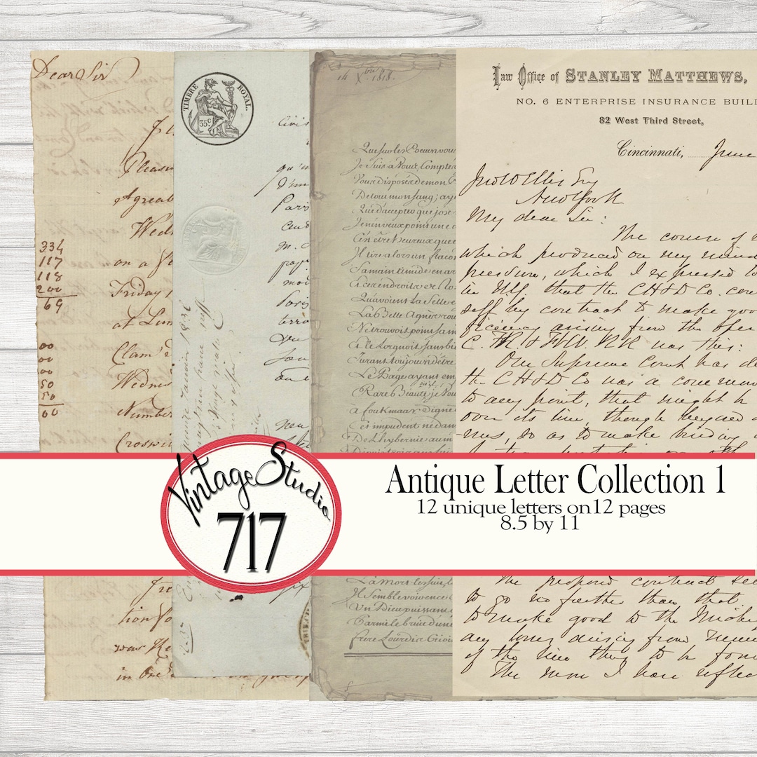 Antique Handwritten Letters, 12 Letters, DIGITAL, Collection of Antique ...