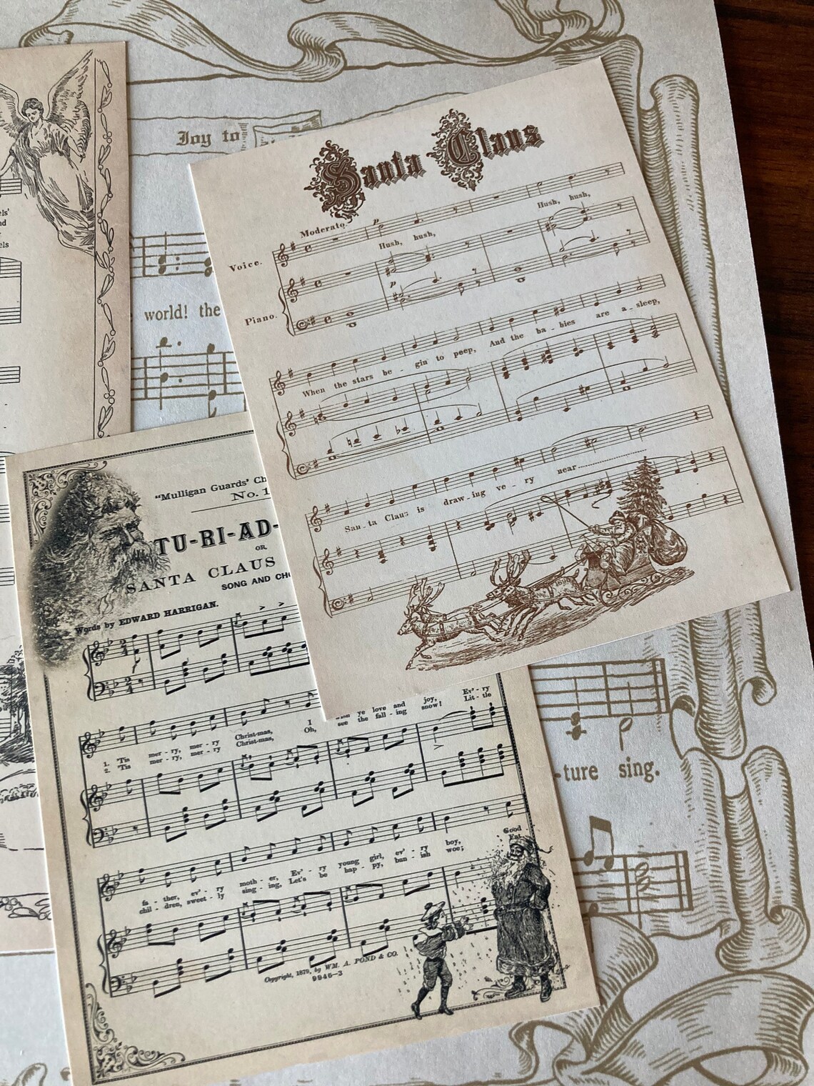 Christmas Music Paper Sheets DIGITAL VOL 2 6 Unique Designs - Etsy