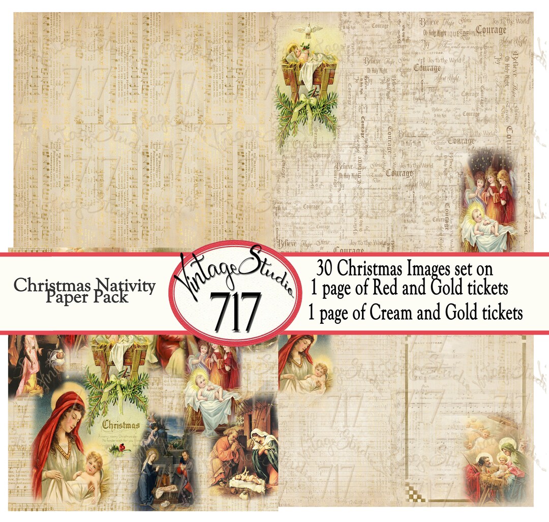 DIGITAL - Christmas Nativity Paper Pack With Embellishments - Etsy