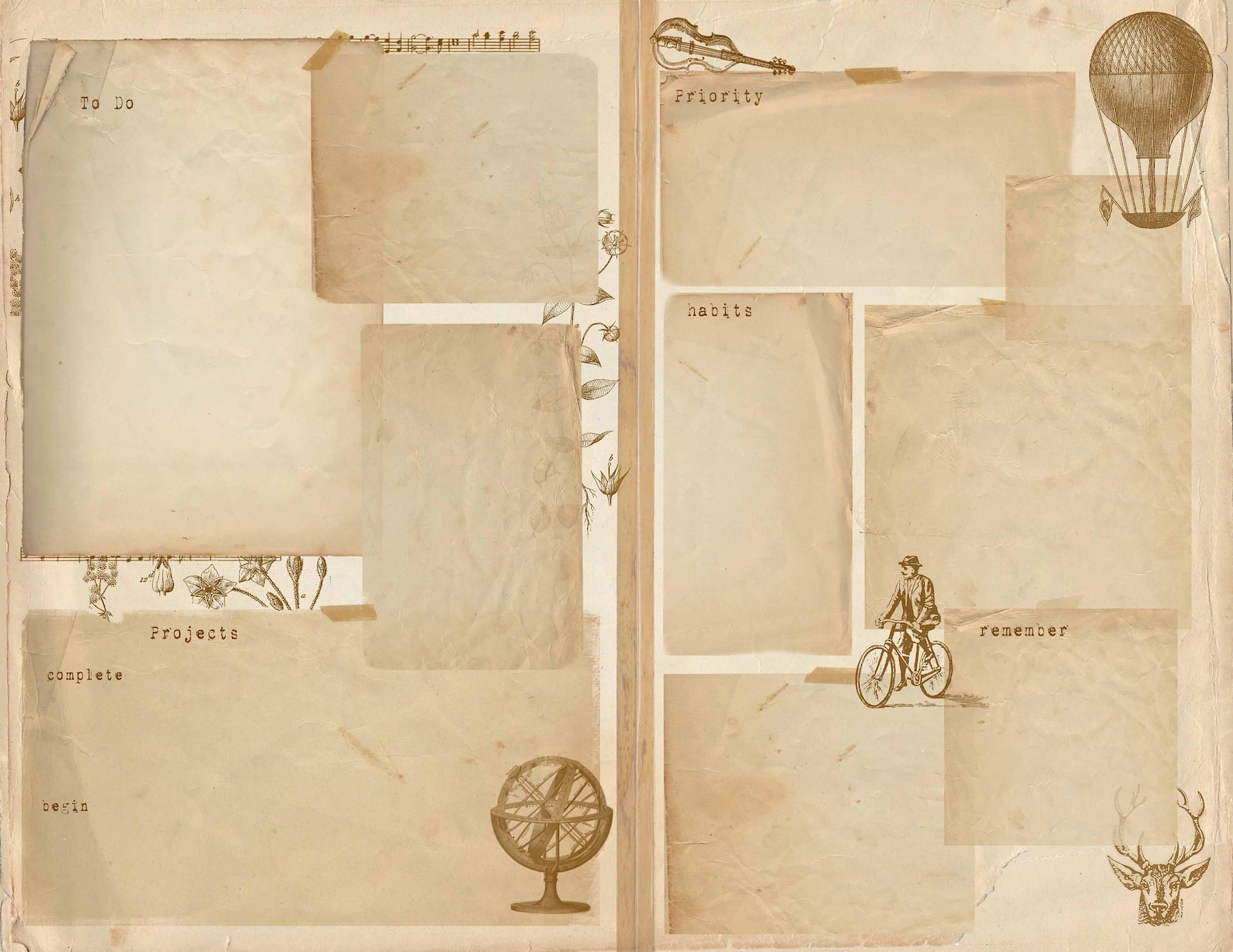 Digital Vintage Planner Printable, Steampunk Style, Victorian Images ...