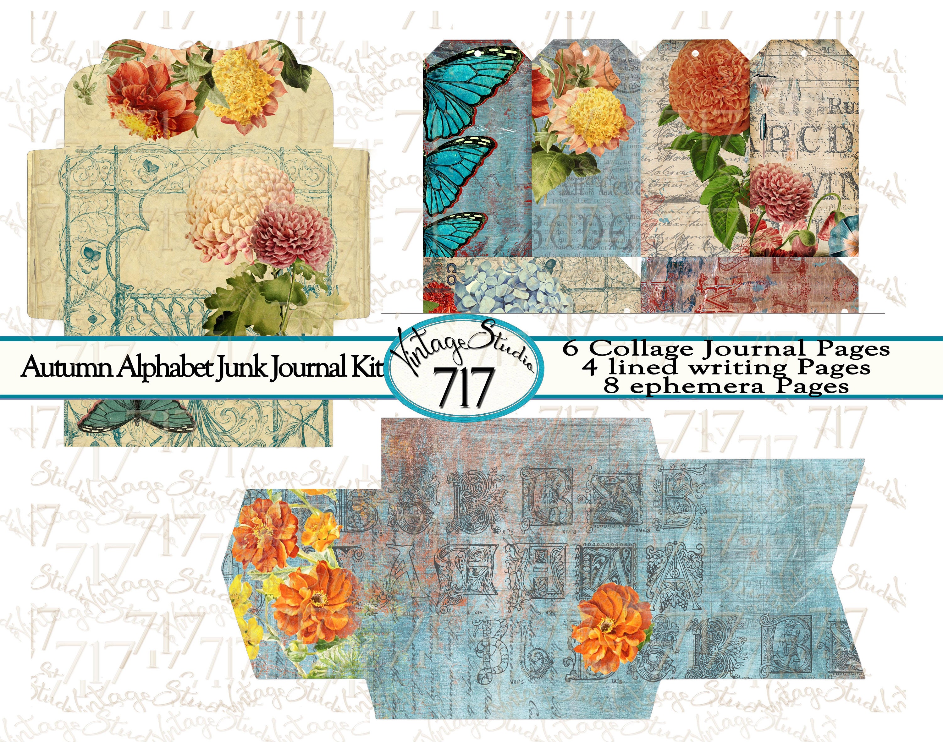 Autumn Alphabet Junk Journal Kit UPDATE PDF Added digital - Etsy