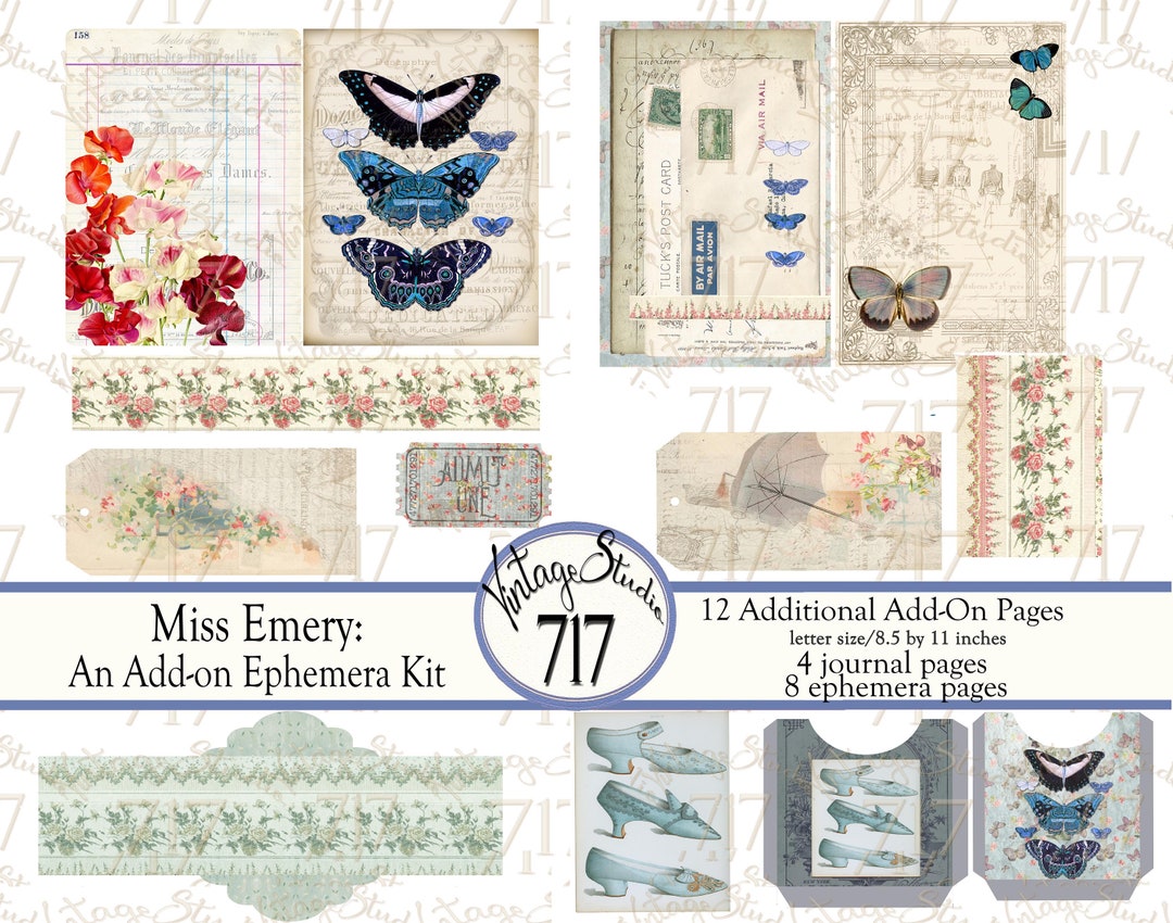 Add-on Ephemera Kit for Miss Emery - A Spring Junk Journal Kit ...