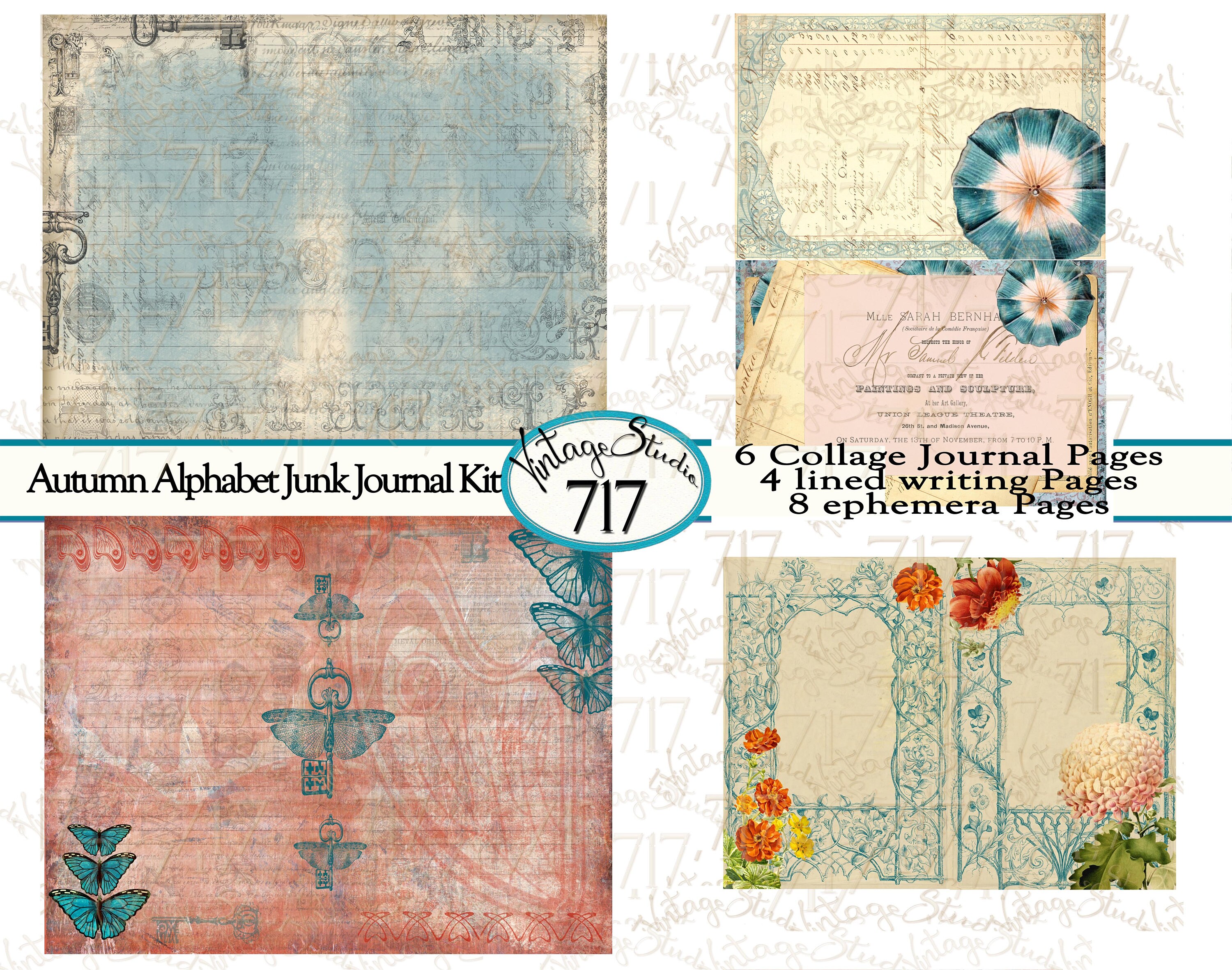 Autumn Alphabet Junk Journal Kit UPDATE PDF Added digital - Etsy