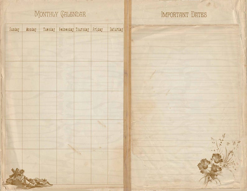 Digital Vintage Planner Printable Steampunk Style Victorian - Etsy