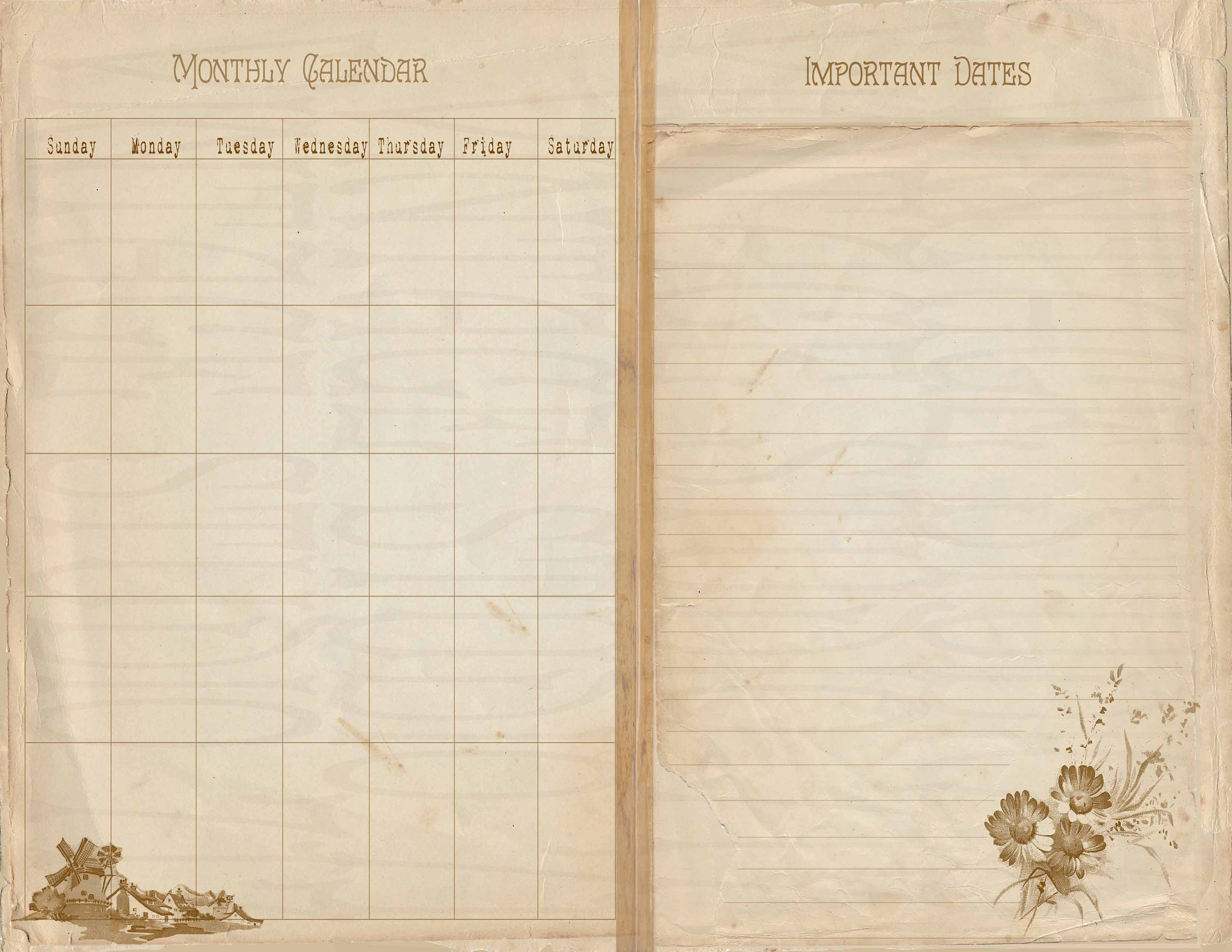 Digital Vintage Planner Printable Steampunk style Victorian | Etsy