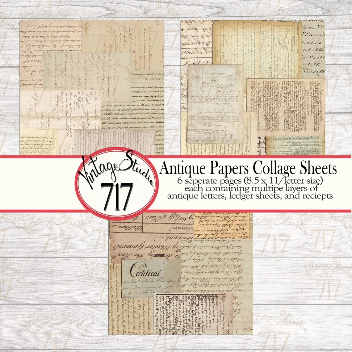 Antique Paper Collage Sheets. DIGITAL Collection of Antique - Etsy