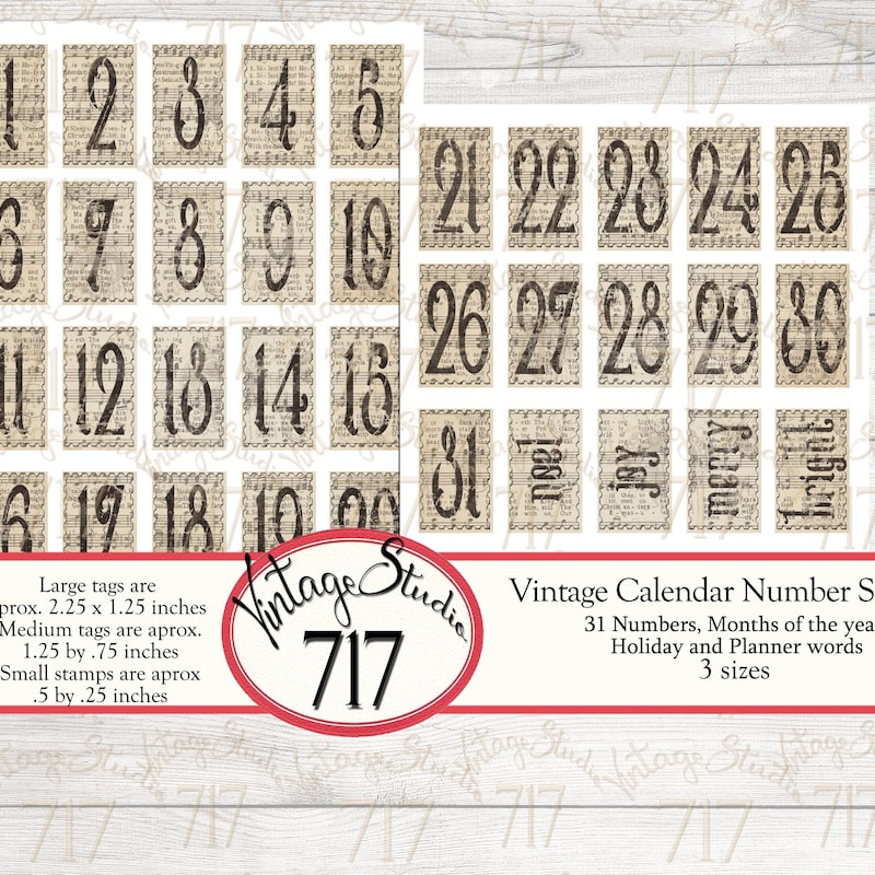Calendar Numbers - Etsy