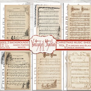 Christmas Music Paper Sheets DIGITAL VOL 2 - 6 Unique Designs, 3 Sizes ...
