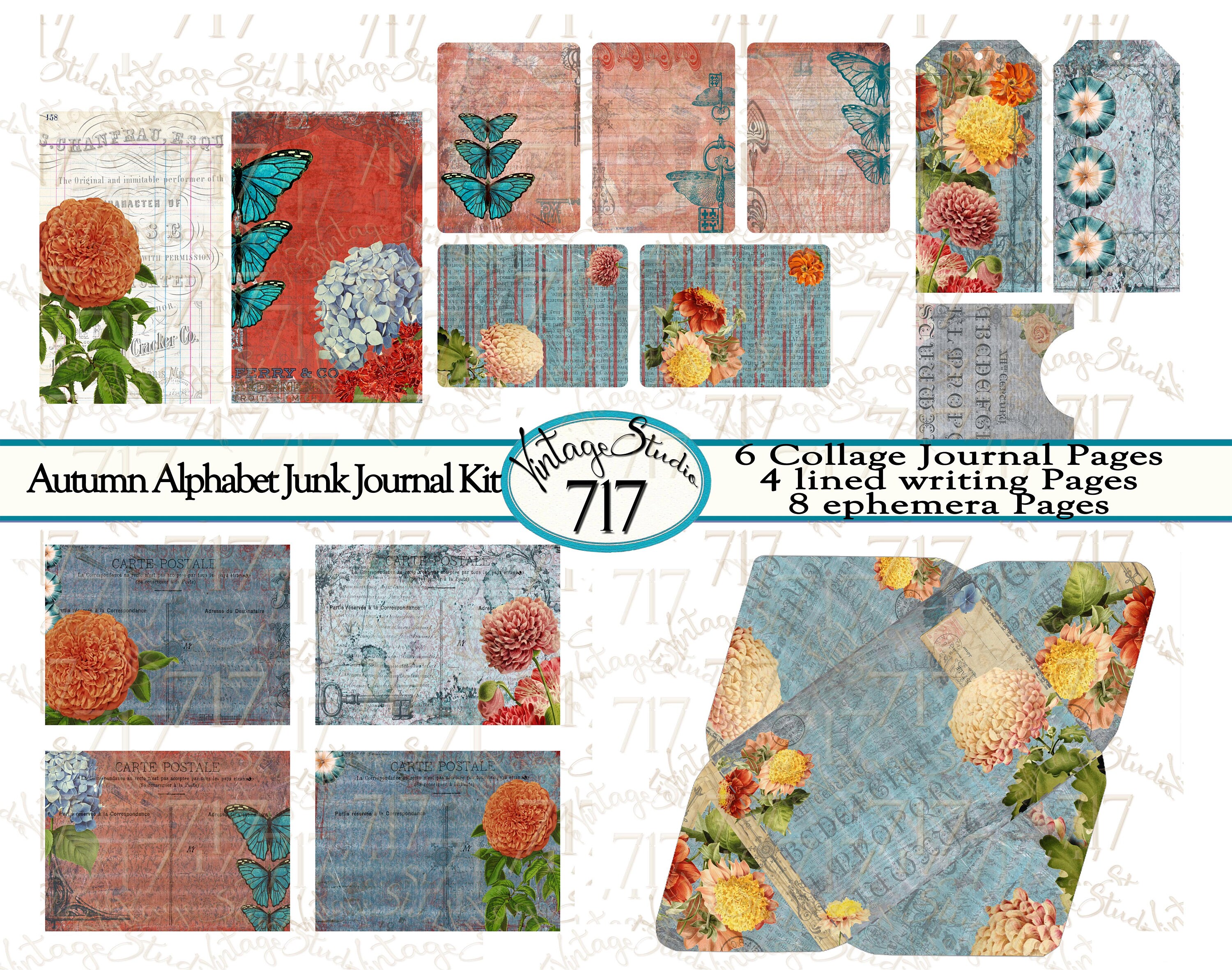 Autumn Alphabet Junk Journal Kit UPDATE PDF Added digital - Etsy