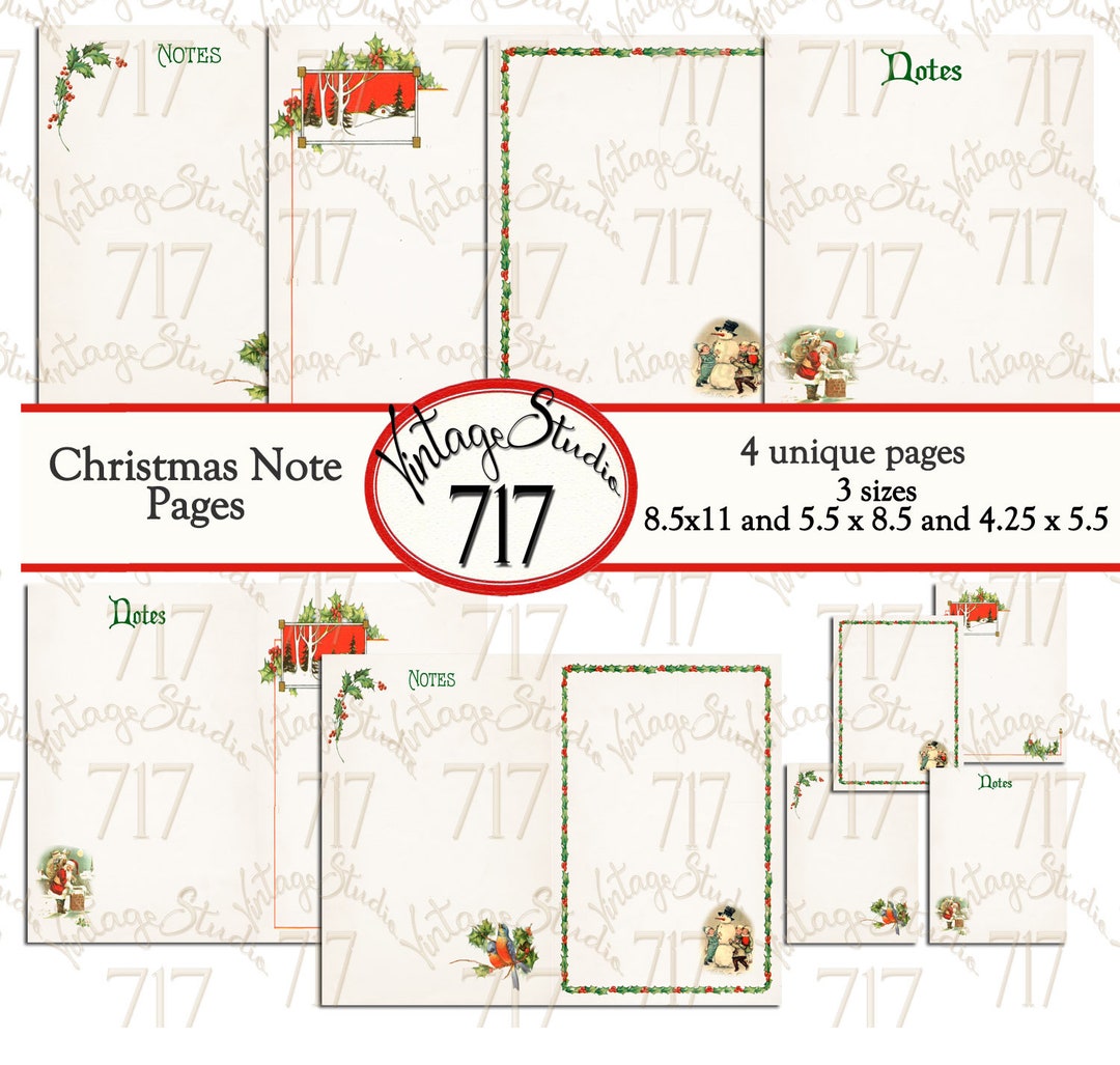 Christmas Note Pages - Etsy