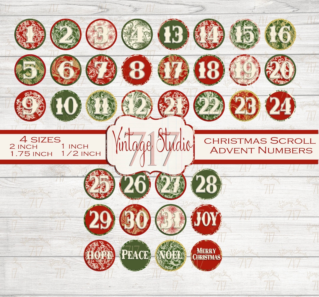 Advent Christmas Numbers, December Daily, Advent, Numbers, Multiple ...