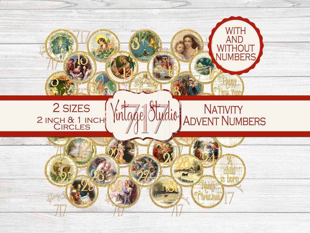 Advent Nativity Numbers, Religious December Daily, Christmas Labels, 2 ...