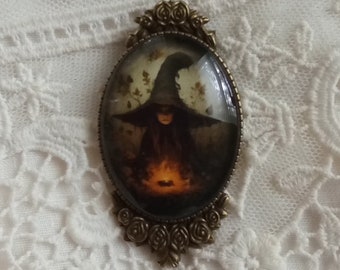 Victorian Witches Brooch, Witch Gift, Halloween or Anytime, Inspired ...