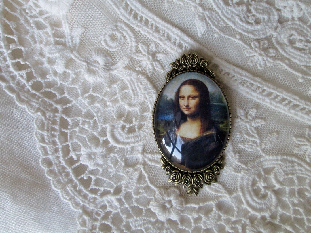 Mona Lisa Brooch, Leonardo Da Vinci Masterpiece Cameo, Timeless Gift of ...