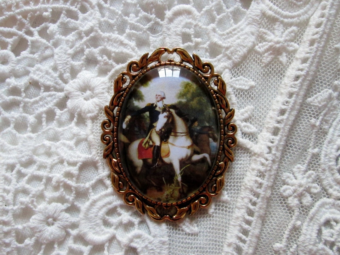 George Washington Cameo Brooch: Rembrandt Peale Portrait Reproduction ...
