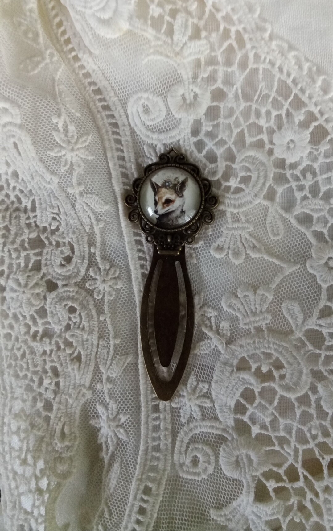 Victorian Fox Bookmark: Anthropomorphic Cameo Art, Bronze Tone ...