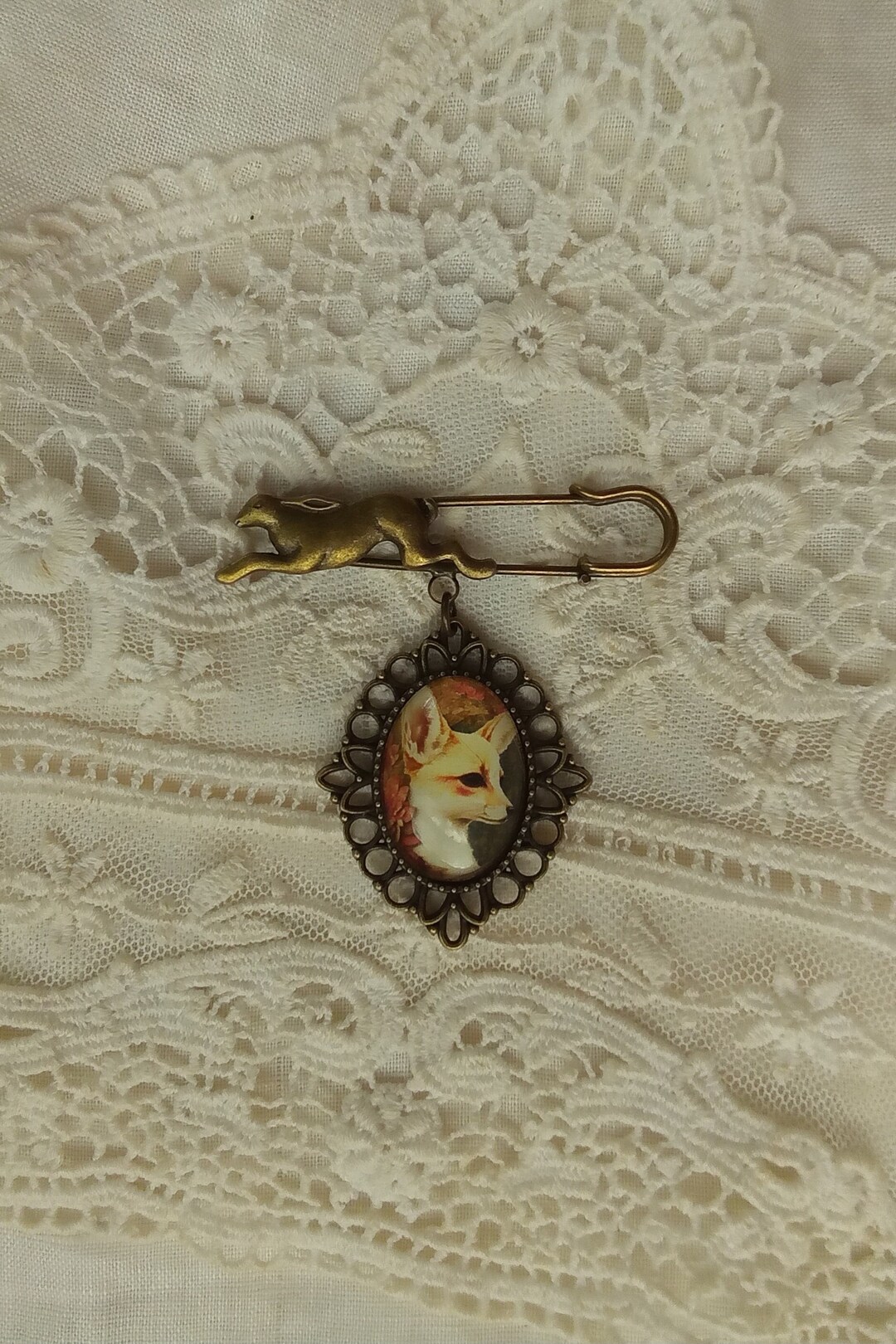 Victorian Rabbit and Fox Cameo Brooch, Little Fox Jewelry, Timeless ...