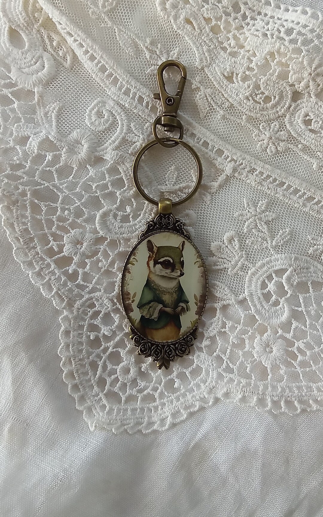 Victorian Lady Keychain Gift, Anthropomorphic Art, Victorian Gift ...
