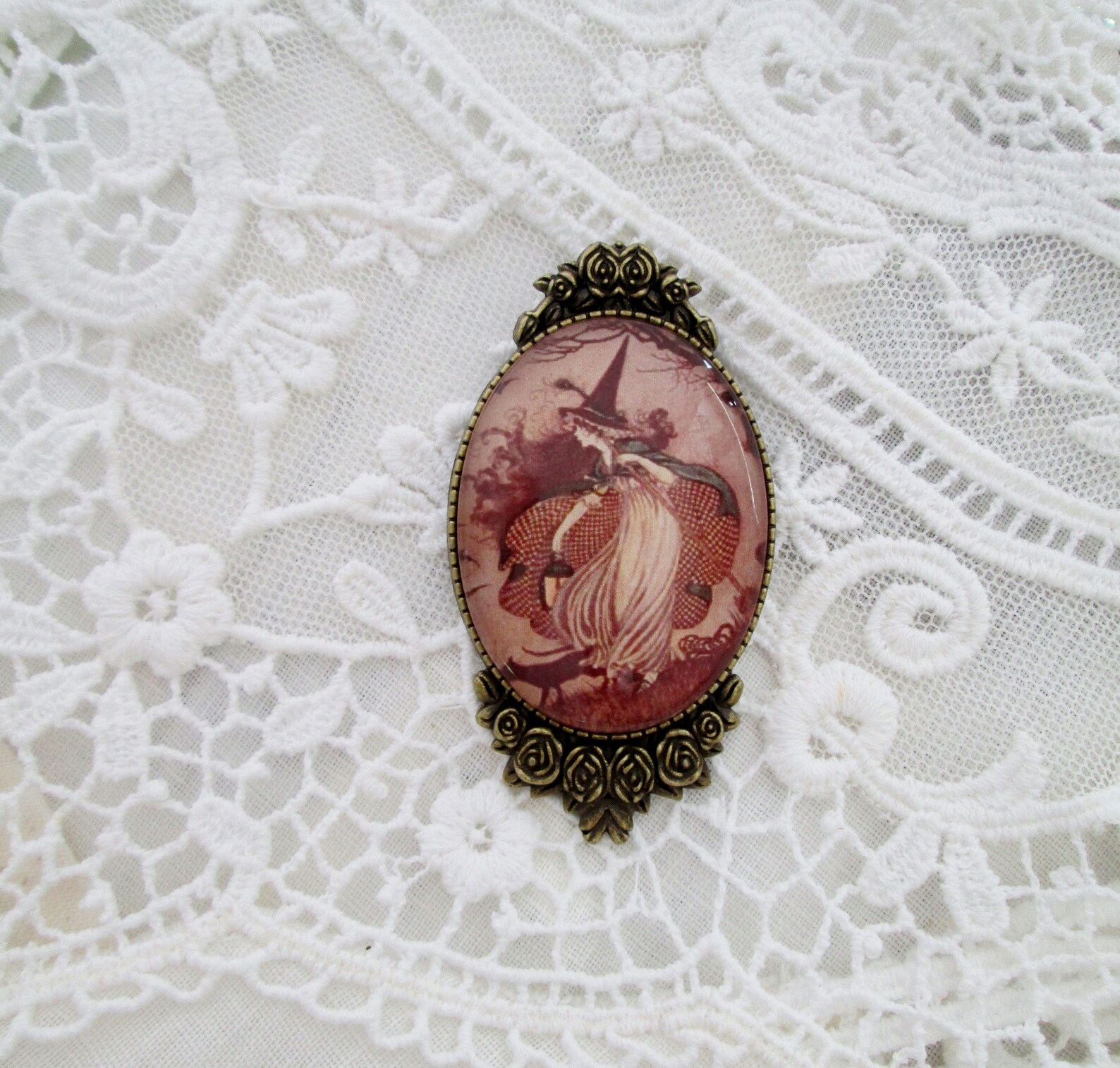 Victorian Witches Brooch Practical Magick-ally Halloween or - Etsy