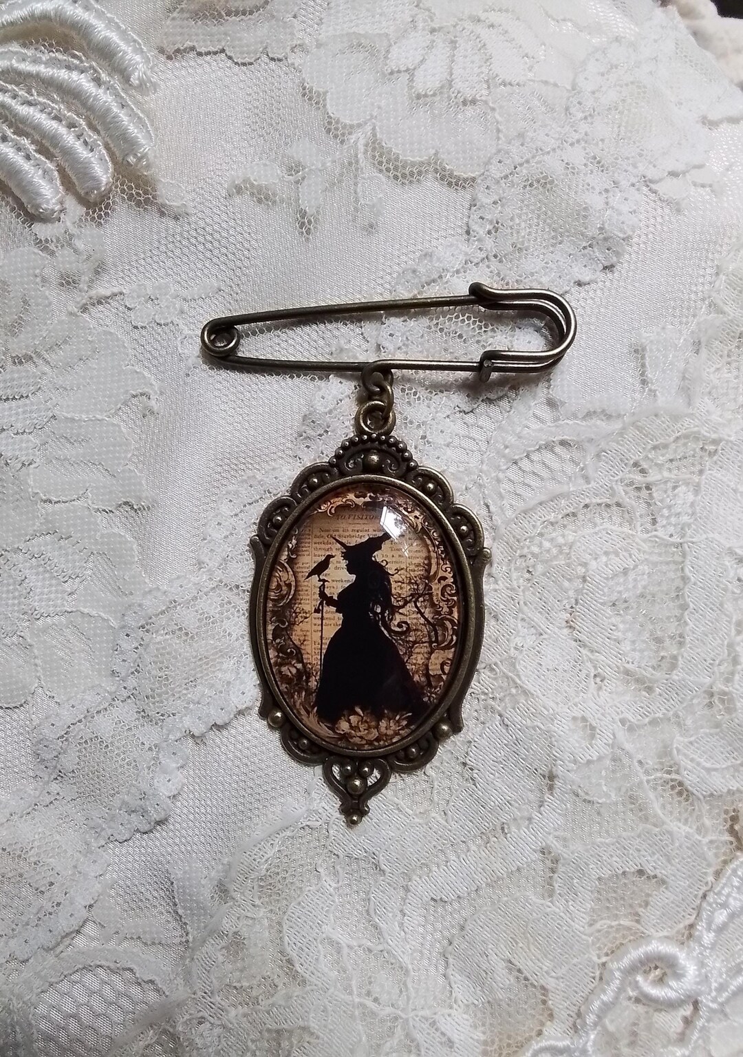 Victorian Witches Brooch, Halloween or Anytime, Inspired Gift, Kilt Pin ...
