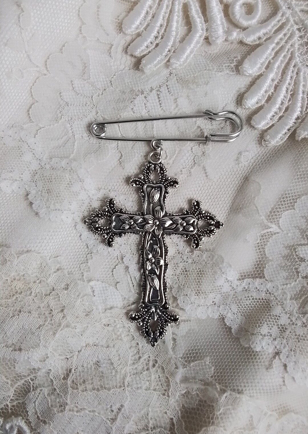 Victorian Cross Brooch, Gift of Faith, Birthday, Baptism, Confirmation ...